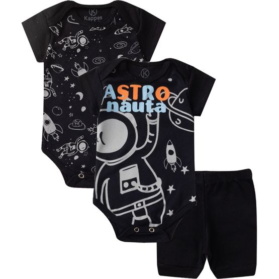 Kit Body Infantil 3 Peças Kappes Preto - itapua