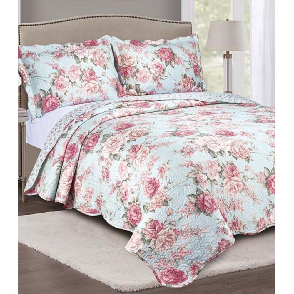 Jogo De Colcha Evolution Patchwork King Camesa Azul - itapua